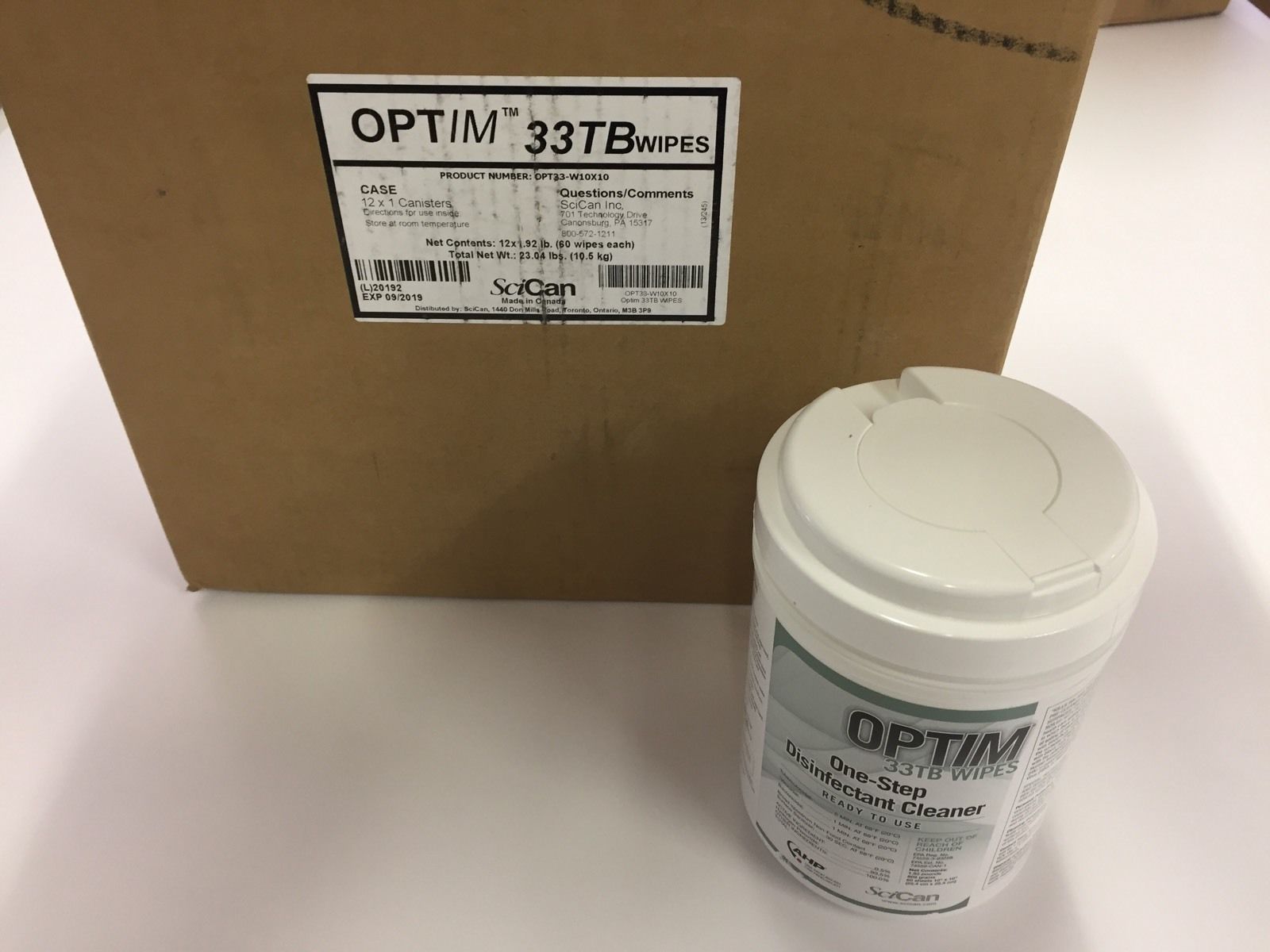 OPTIM 33TB One Step/Disinfectant and Cleaner (12 X 1 Cannister) OEM ...