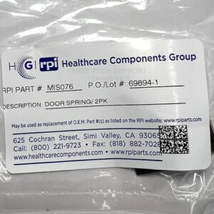 Midmark DOOR SPRING RPI Part #MIS076 OEM Part #050-2347-00