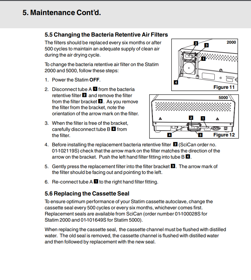 Scican Statim Biological Filter Preventative Maintenance and Video