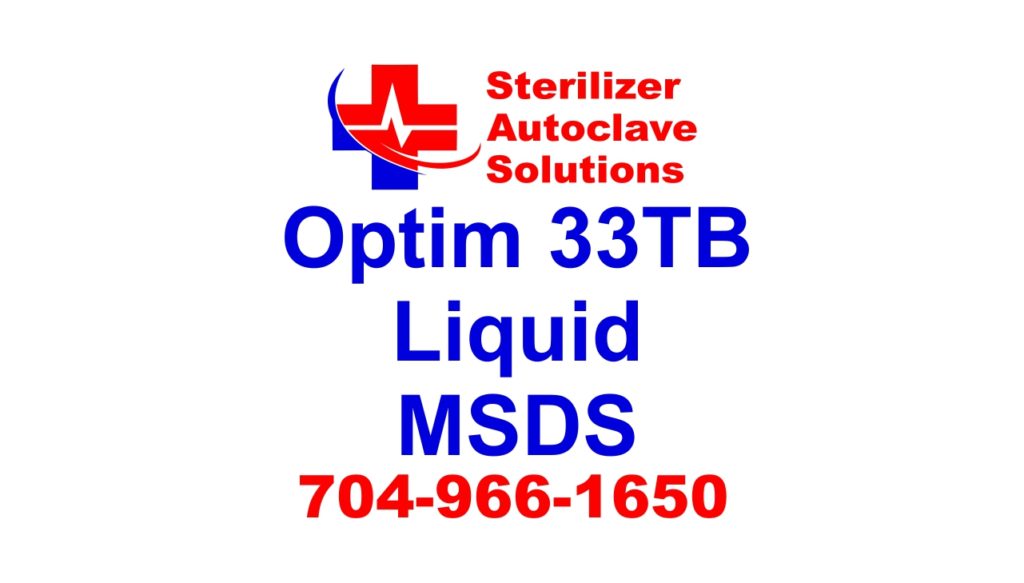 optim 33tb liquid msds - Statim USA Autoclave Sales & Repair