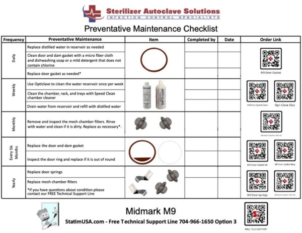 Midmark M9 (New Style without Valve) PM Checklist - Statim USA ...