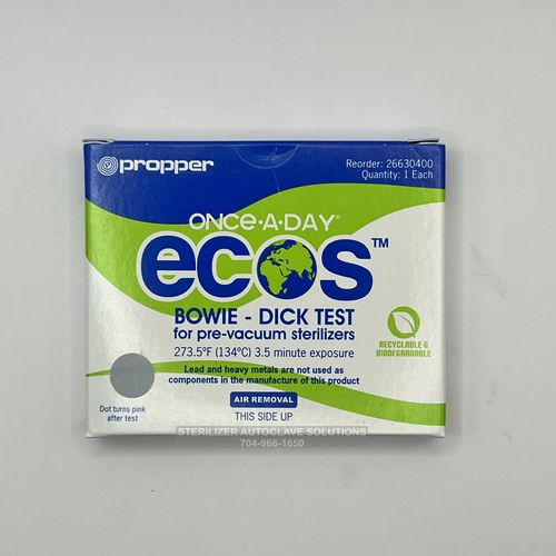 Propper - Once-A-Day Ecos Bowie Dick Test Pack STEAM, (30 per case) OEM ...